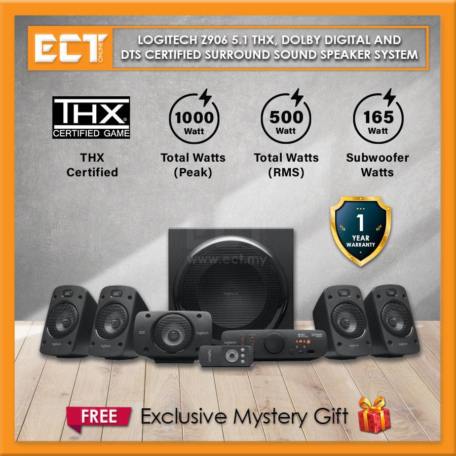 Logitech Z906 5 1 THX Dolby Digital And DTS Certified Surround Sound Speaker System